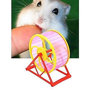 Hamster Running Wheel Small Pet Fitness Silent Spinner Sports Toy with Stand Random Color