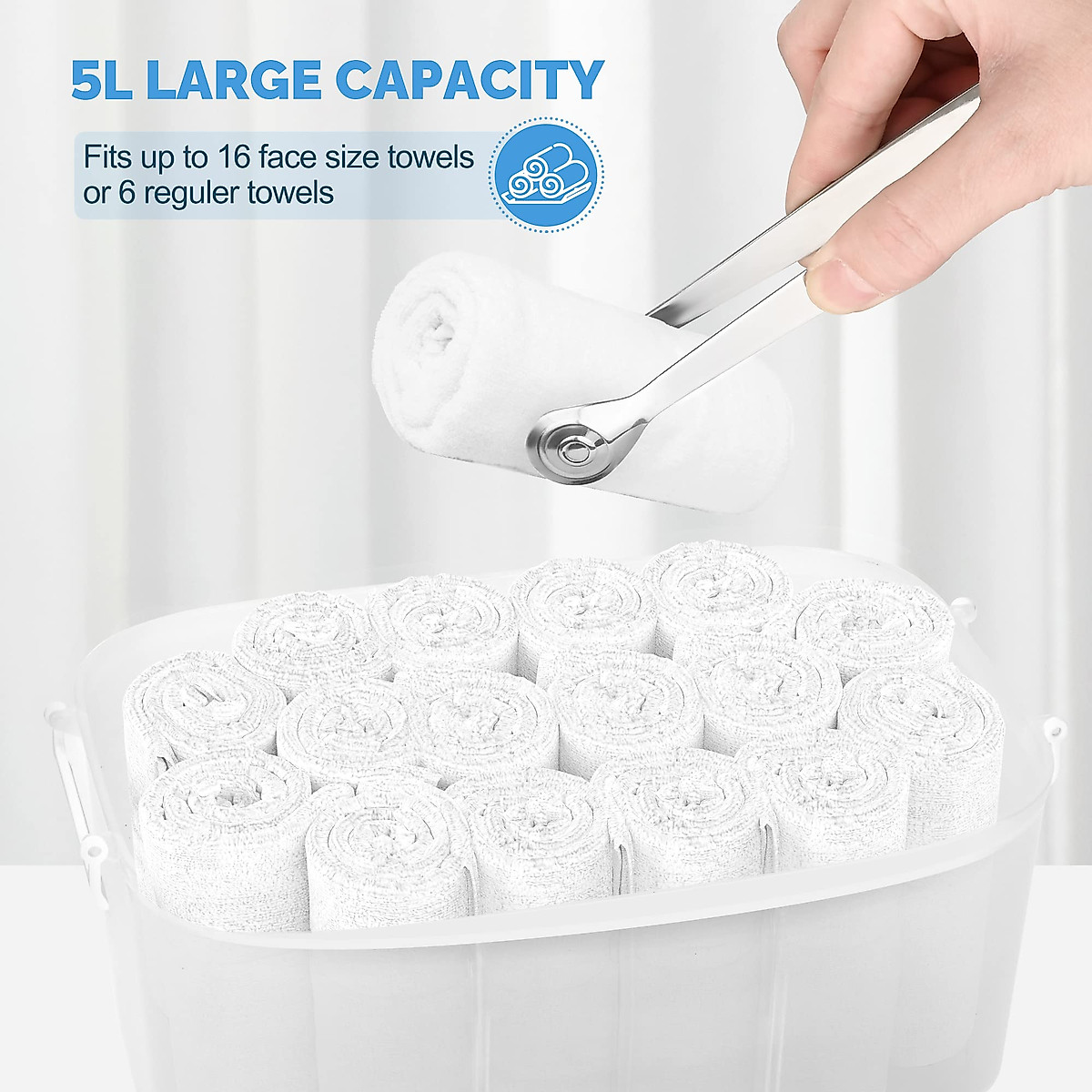 EasyinBeauty Hot Towel Warmer for Facials, Holds 16 Small Towels, 5L Portable Towel Steamer with Quickly Heating in 1-5 Mins, Auto Off Timer Foldable Towel Warmers for Spa, Barber, Manicures, Massage