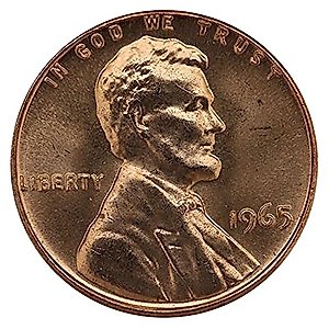 1965 No Mint Mark Gem Special Mint Set SMS Lincoln Memorial Cent Penny US Mint Uncirculated