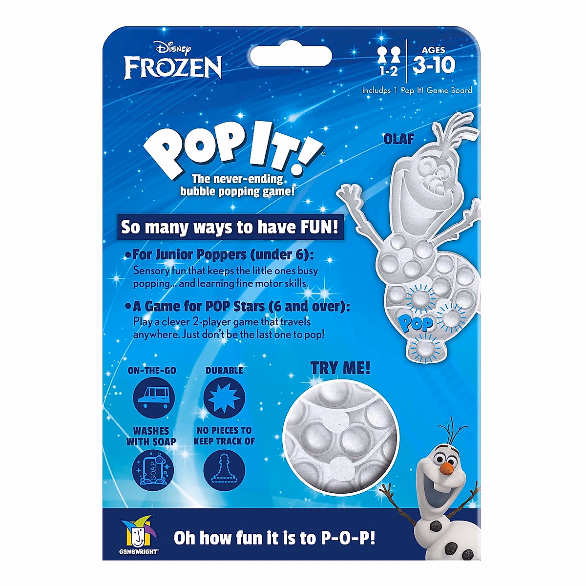 Gamewright Pop it! - Disney, Olaf