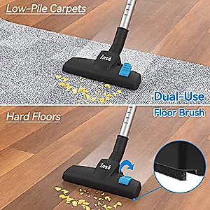 INSE Corded Vacuum Cleaner, Corded Stick Vacuum with 600W Powerful Motor 18000Pa Handheld Vacuum Cleaner for Pet Hair Hard Floor Home - Blue