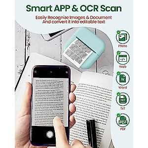 Memolife M02L Mini Printer Sticker Maker - Inkless Printer with 1 Roll Non-Adhesive Paper, Sticker Printer Machine for IOS + Android, Bluetooth Thermal Printer for Organizing Office Documents Printing