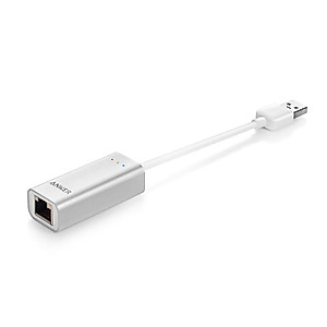 Anker USB 3.0 to Ethernet Adapter, USB 3.0 to Gigabit Ethernet Adapter, Aluminum Portable USB-A Adapter, Compatible with MacBook Pro 2015, MacBook Air 2017, and More