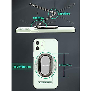 MINDSKY Detachable Phone Ring Holder Removable for Wireless Charging- Cell Phone Grip Phone Stand Compatible with iPhone Smartphones