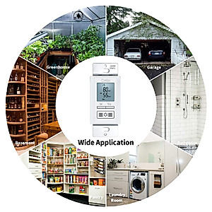 [New Generation] Humidity Sensor Switch, Ortis in-Wall Bathroom Fan Automated Control Switch, Air Moisture Detection, Neutral Wire Required, White, 120V/220V
