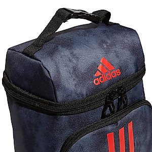 adidas Excel 2 Insulated Lunch Bag, Stone Wash Carbon/Vivid Red/Black, One Size
