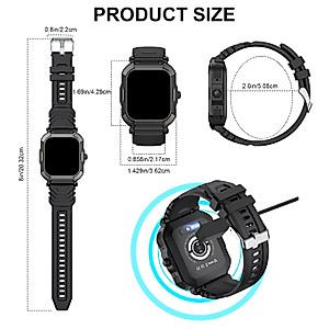 1.91'' Military Smart Watch for Men Phone Call (Dial/Receive) Smartwatch, Fitness Tracker, Compatible for Android iOS Phones, 113 Sport Modes Activity Health Monitor Notification/Reminder
