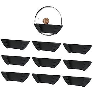 COOK WITH COLOR Universal Pot Lid Organizer for Cabinet - 5 Pack Pan Lids Organizers Inside Cabinet Door Wall Mount Pots Top Storage Organizer Rack Holder for Kitchen, Fits 6" to 13.5"