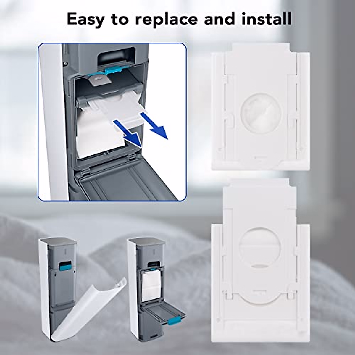 4 Pack Vacuum Dust Bags for Samsung VCA-ADB90/XAA 70+ 75+ 90 Series Cordless Stick Vacuum Replacement Accessories Parts