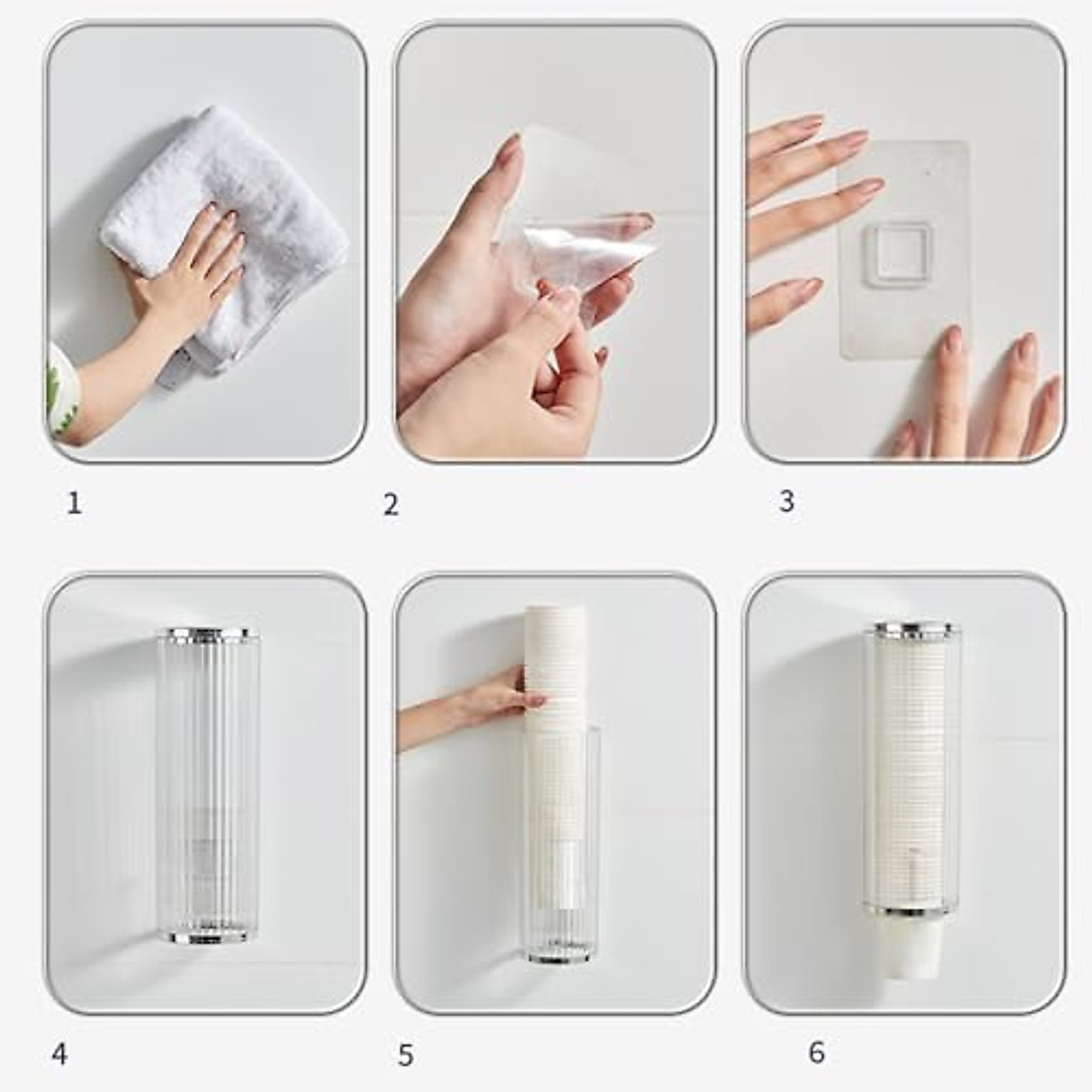 Kvfubvfeb Convenient Cup Holder Rack Practical Cup Dispenser Wall Mounted Paper Cup Holder Cup Stand Rack