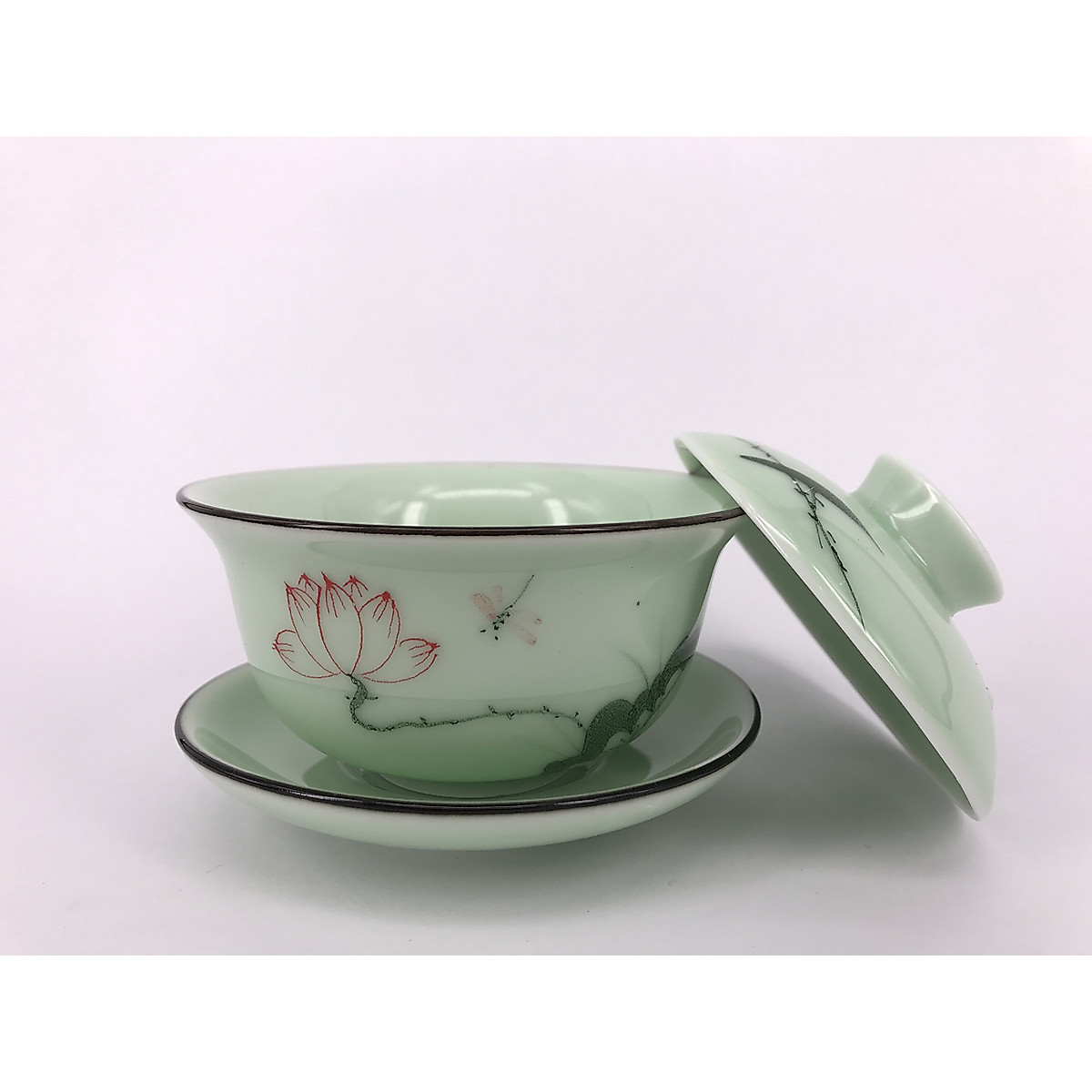 I-MART China Traditional Teacup, Chinese Tea Cup, Gaiwan Tea Cup (Lotus)