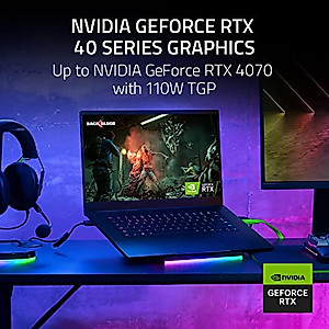 Razer Blade 15 Gaming Laptop: NVIDIA GeForce RTX 4070-13th Gen Intel 14-Core i7 CPU - 15.6” QHD OLED 240Hz - 16GB DDR5 RAM, 1TB PCIe SSD - Windows 11 - CNC Aluminum - Chroma RGB - Thunderbolt 4