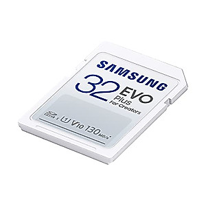 SAMSUNG EVO Plus Full Size 32 GB SDHC Card 130MB/s Full HD & 4K UHD, UHS-I, U1, V10 (MB-SC32K/AM)