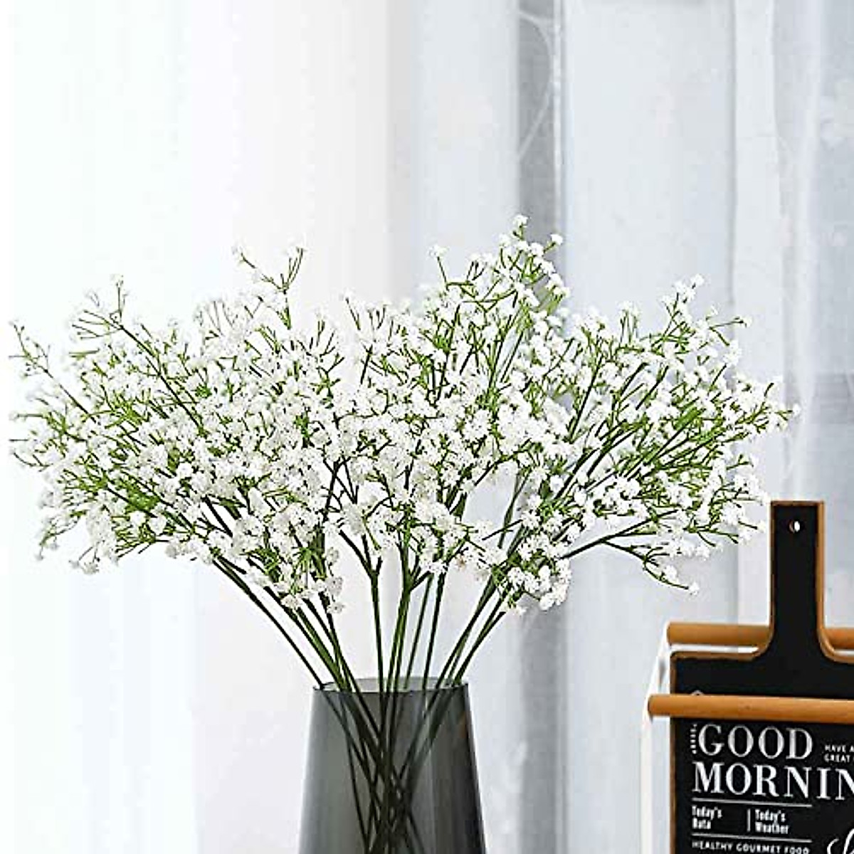 AIM & GGKK White Babys Breath Artificial Flowers for Wedding Party Decoration(5PCS)