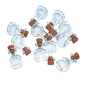 SHAOTONG 2ml Small Mini Glass Bottles Jars with Cork Stoppers.Wishing bottle drifting bottle wedding party DIY Etc. (D-20Pcs)