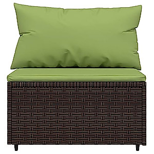 Makastle 4 Piece Outdoor Patio Sofa Patio Furniture Set Rattan Sectional Sofa PE Wicker Patio Conversation Set Outdoor Couch Outdoor Sofa for Garden Backyard Lawn, Brown