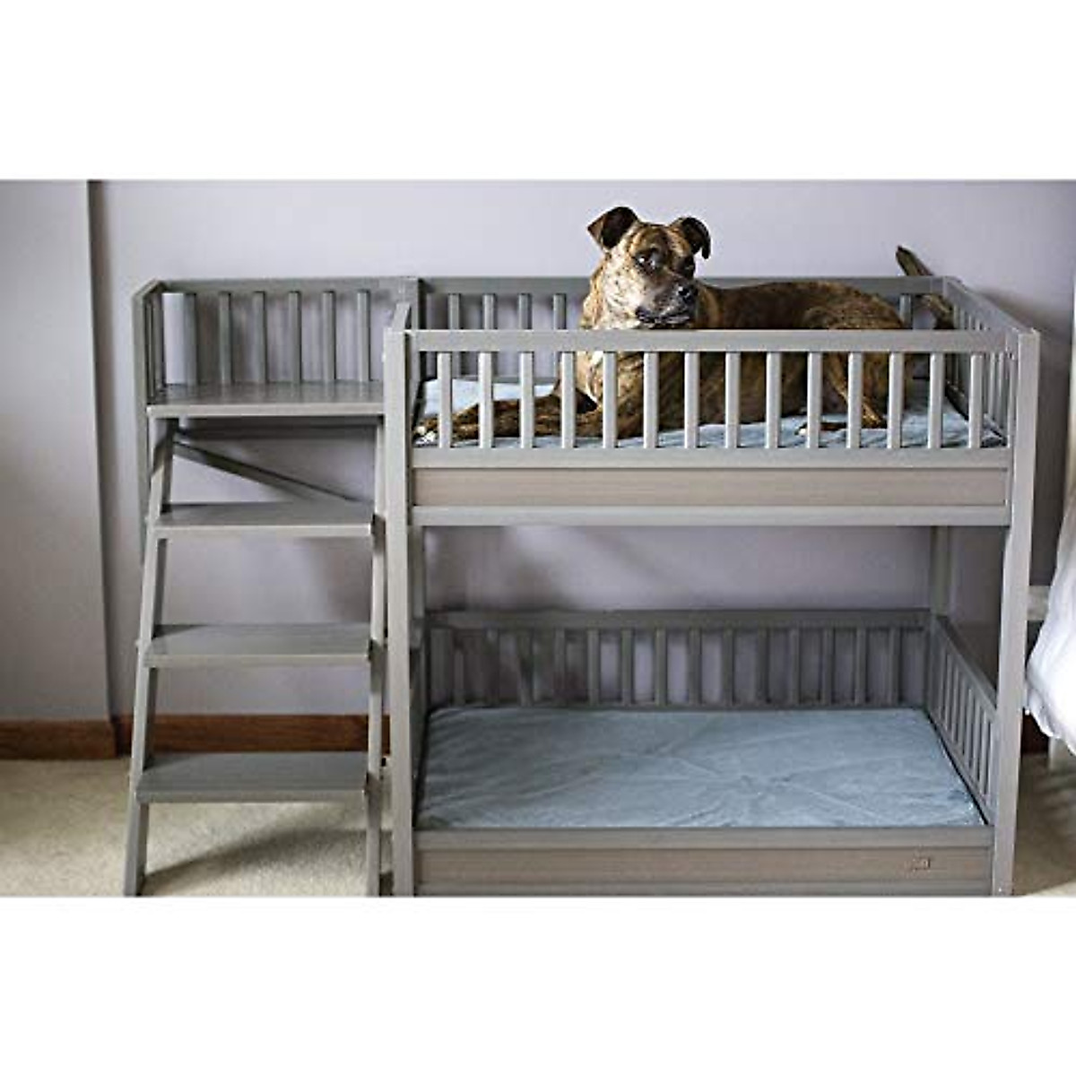 ECOFLEX® Dog Bunk Bed with Removable Cushions in Grey