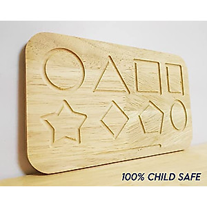 Reversible Prewriting/Shapes Tracing Board - Learning for Toddlers - Wooden Shapes - Shapes Tracing for Toddlers - Montessori Letters - Montessori Toys for 3 Year Old 4 5 6 - Preschool Classroom Toys