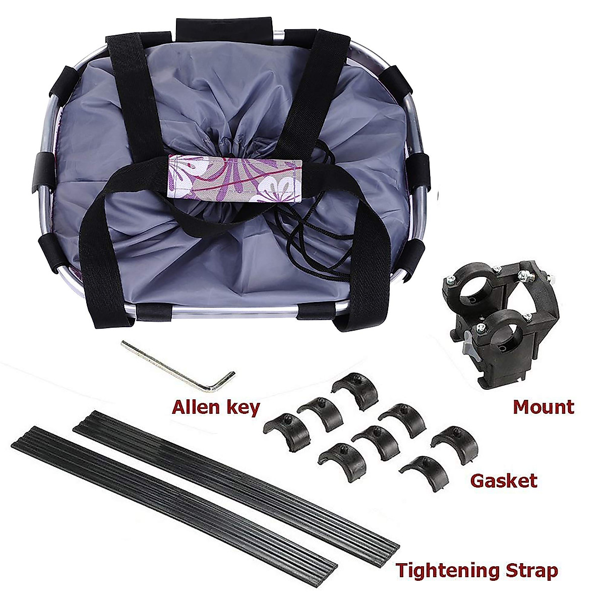 GLE2016 CZXJKKL Bike Basket, Foldable Small Pet Cat Dog Carrier Front Removable Bicycle Handlebar Basket Quick Release Easy Install Detachable Cycling Bag Mountain Picnic Shopping