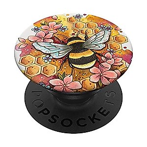 Flower Bee PopSockets Swappable PopGrip