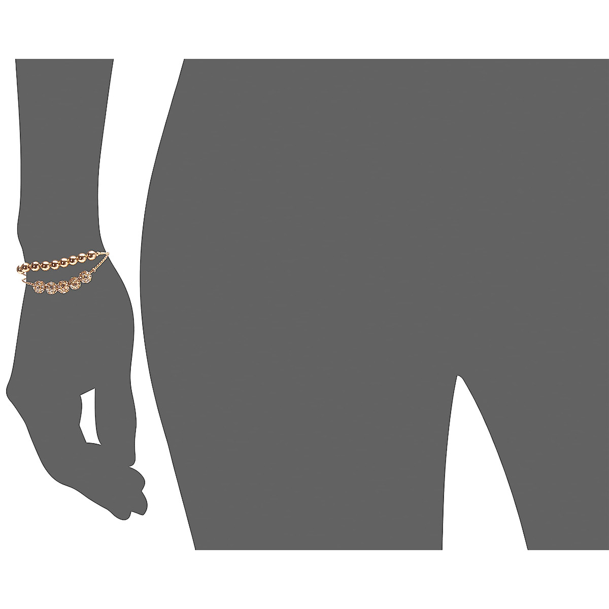 GUESS Gold-Tone Two Row Beaded Slider Bracelet