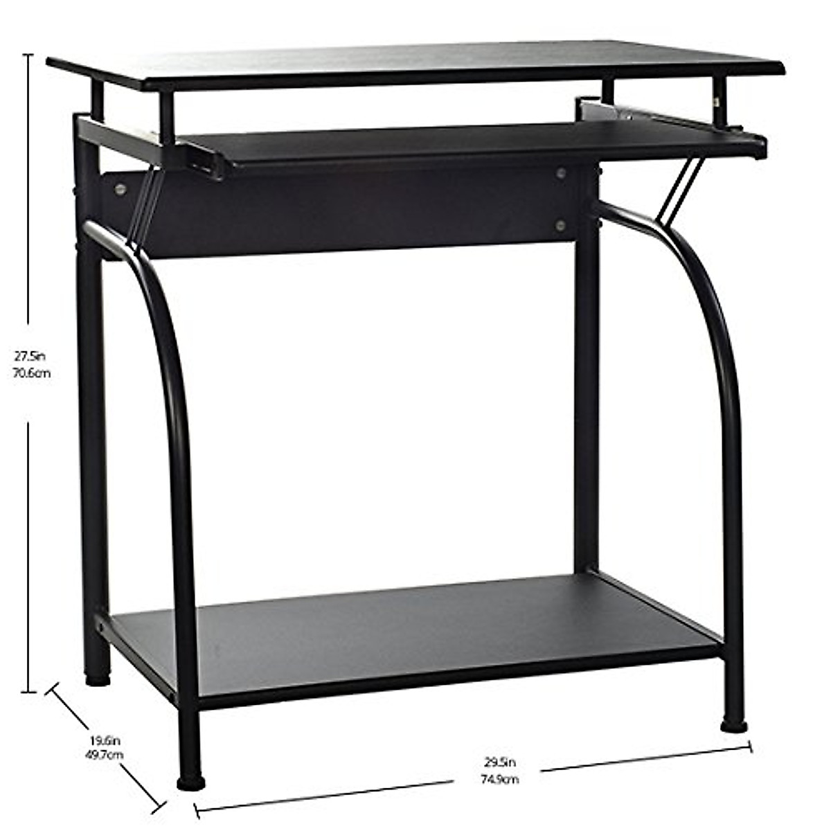 OneSpace Stanton Computer Desk with Pullout Keyboard Tray, Black