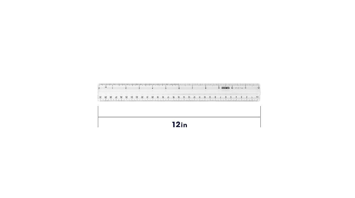 Pacific Arc Finger Grip Ruler 12 Inch for Drafting & Engineering