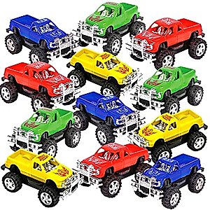 ArtCreativity 3 Inch Pull Back Mini Pickup Trucks for Kids, Set of 12, Pullback Racers in Assorted Colors, Birthday Party Favors for Boys & Girls, Goodie Bag Fillers, Small Carnival & Contest Prize