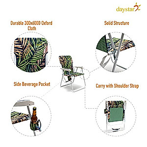 Sunnyfeel Tall Folding Beach Chair Lightweight, Portable High Sand Chair for Adults Heavy Duty 300 LBS with Cup Holders, Foldable Camping Lawn Chairs for Camp/Outdoor/Travel/Picnic/Concert/Sports