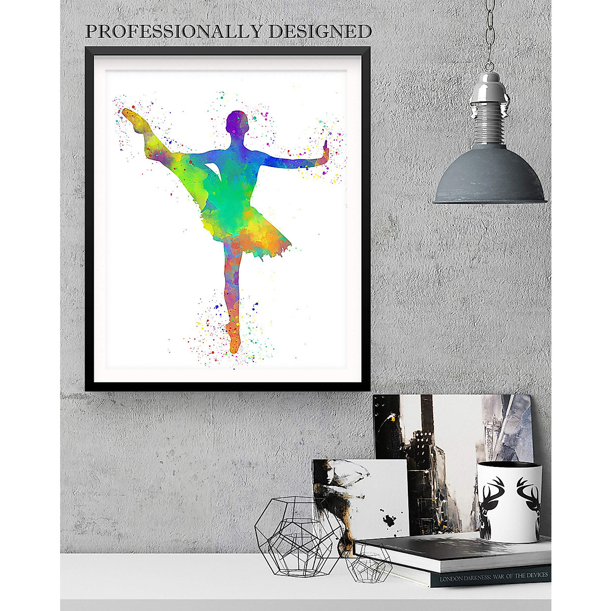 Girl Ballet Dancer Abstract Wall Art Print Poster 11x14, Ideal for Lover of Ballet, Dance Teacher and Ballerina. Teen Bedroom, Dance Studio, Dorm Room, Dressing Room, Locker Decor