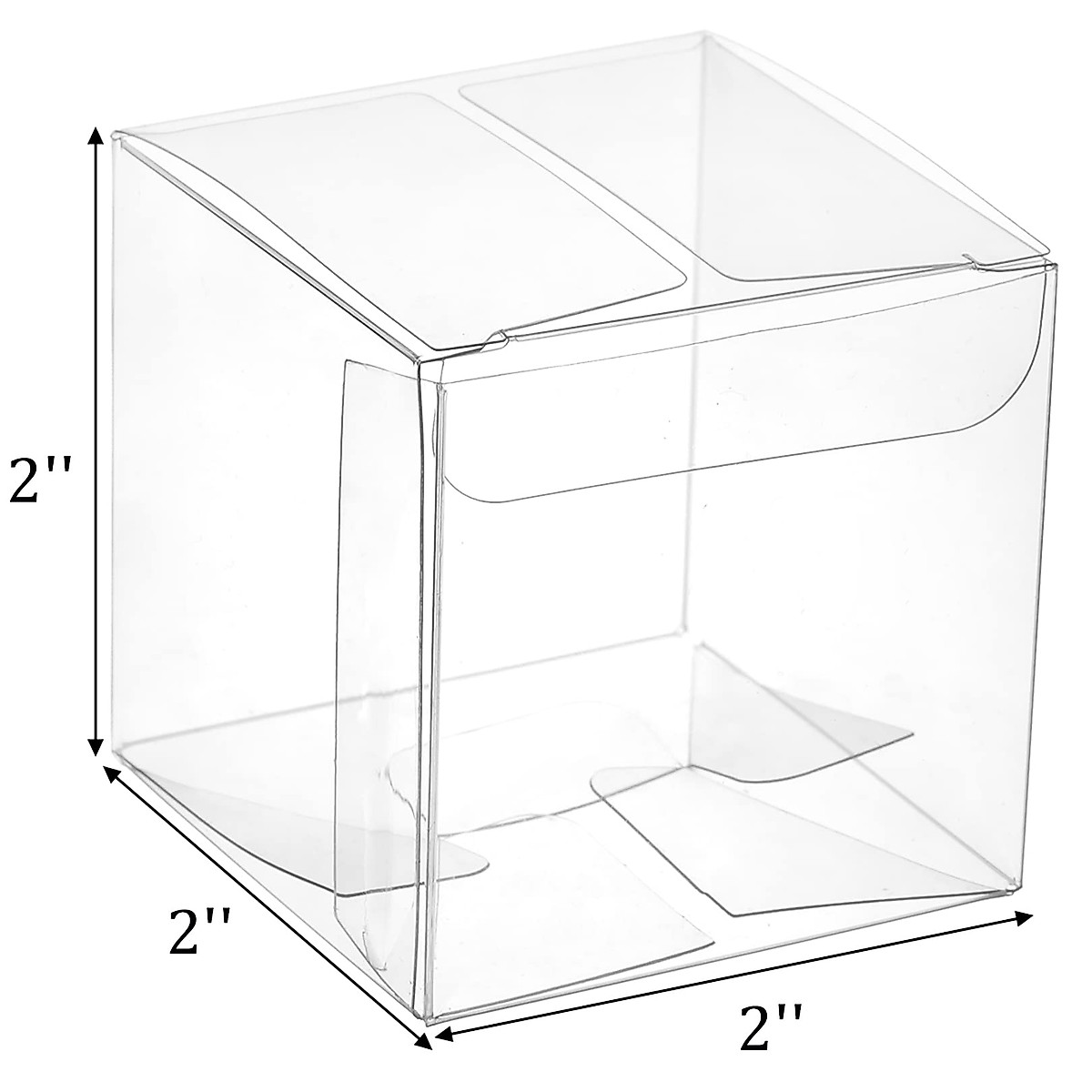 Yesland 100 Pcs Clear Favor Boxes - 2 x 2 x 2 Inch Small Transparent Gift Boxes Individual Macaron Box - Chocolate Bomb Packaging for Wedding, Party, Baby Shower Favors, Bridal Shower