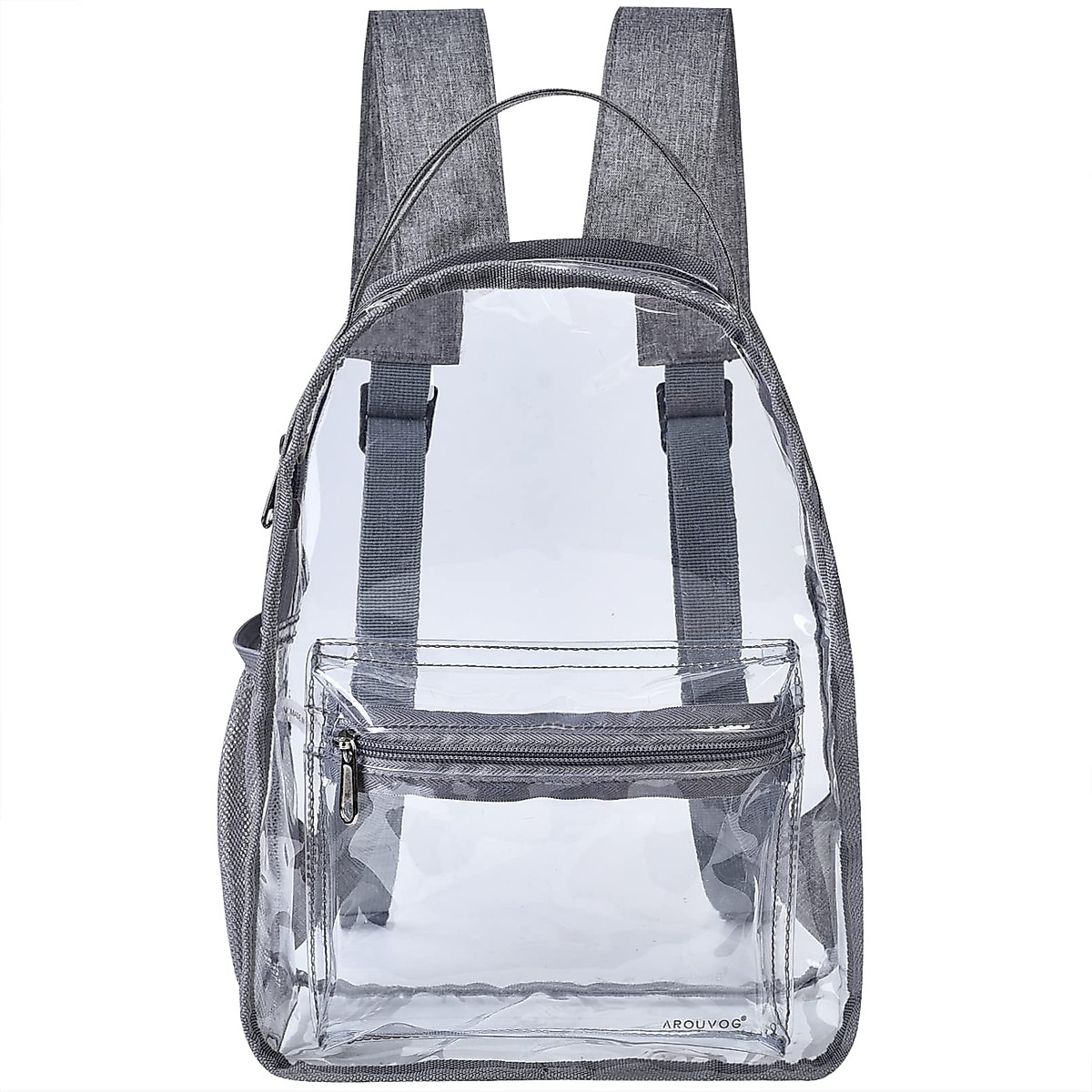 Mini Clear Backpack for Stadium, See Through bag small Backpacks Transparent for Sports,Stadium,Security Travel(Grey) Mini Size 12"x 8.5"x 4.7"