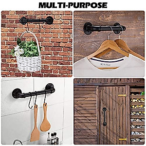 Licperron Barn Door Handle, Black Rustic Sliding Door Handles for Sliding Door, Interior Door, Garage, Towel, 2 Pack, 12 Inch