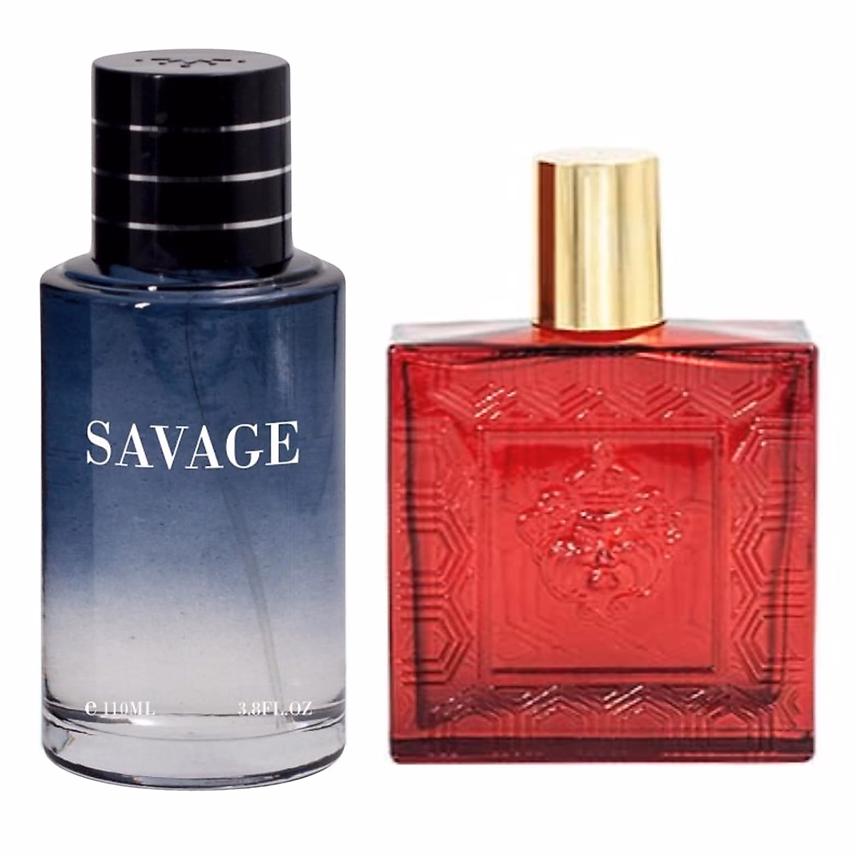 Savage Pour Homme & Lion Versatile Red Flame Cologne for Men, Eau De Toilette Natural Spray, 3.4oz Fl Oz/100ml each Pack of 2