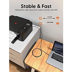 CableCreation USB Printer Cable 5FT, USB 2.0 Printer Cable to Computer, USB A to USB B Printer Cord for HP, Brother, Epson, Canon, Piano, Dac, Aluminum Case, Black 1.5m