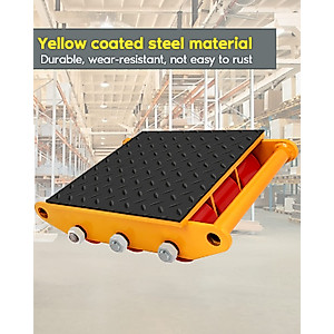 GCCSJ 15T Machinery Skate Dolly, 33000lbs Machinery Moving Skate Machinery Mover Skate with Non-Slip Belt and 9 PU Rollers, Dolly Machinery Skate for Industrial Moving Equipment