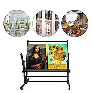Baoz Art Metal Print Rack Storage Rack Portable Display Rack with Rolling Casters Printing Drying Display for Artworks, Posters, Prints