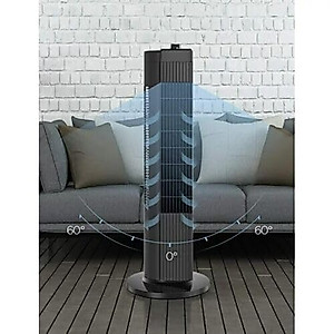 Mainstay FZ10-19MB 28" 3 Speed Oscillating Tower Fan (Black) (Renewed)