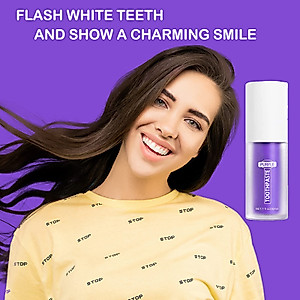 Purple Toothpaste for Extra Teeth Whitening, Stain Removal, Purple Tooth Gel Suitable for Sensitive Teeth and Gum Repair