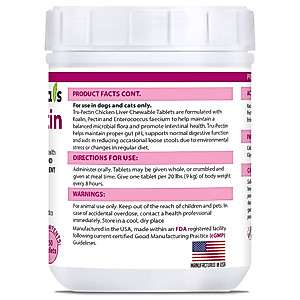 Tru-Pectin Anti-Diarrheal for Dogs & Cats, 250 Tablets– Chicken Liver Flavor –Helps Reduce Occasional Loose Stool & Diarrhea, Balance Gut pH, Support Normal Digestion & Gut Flora -Made in USA