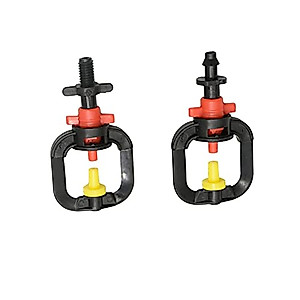 VIEUE Garden Drip Irrigation System Accessories Refraction Atomization Nozzle with Threaded Barbed Connector, Greenhouse Suspension Nozzle, Water-Saving Atomization Nozzle 10 (Color : Barb)