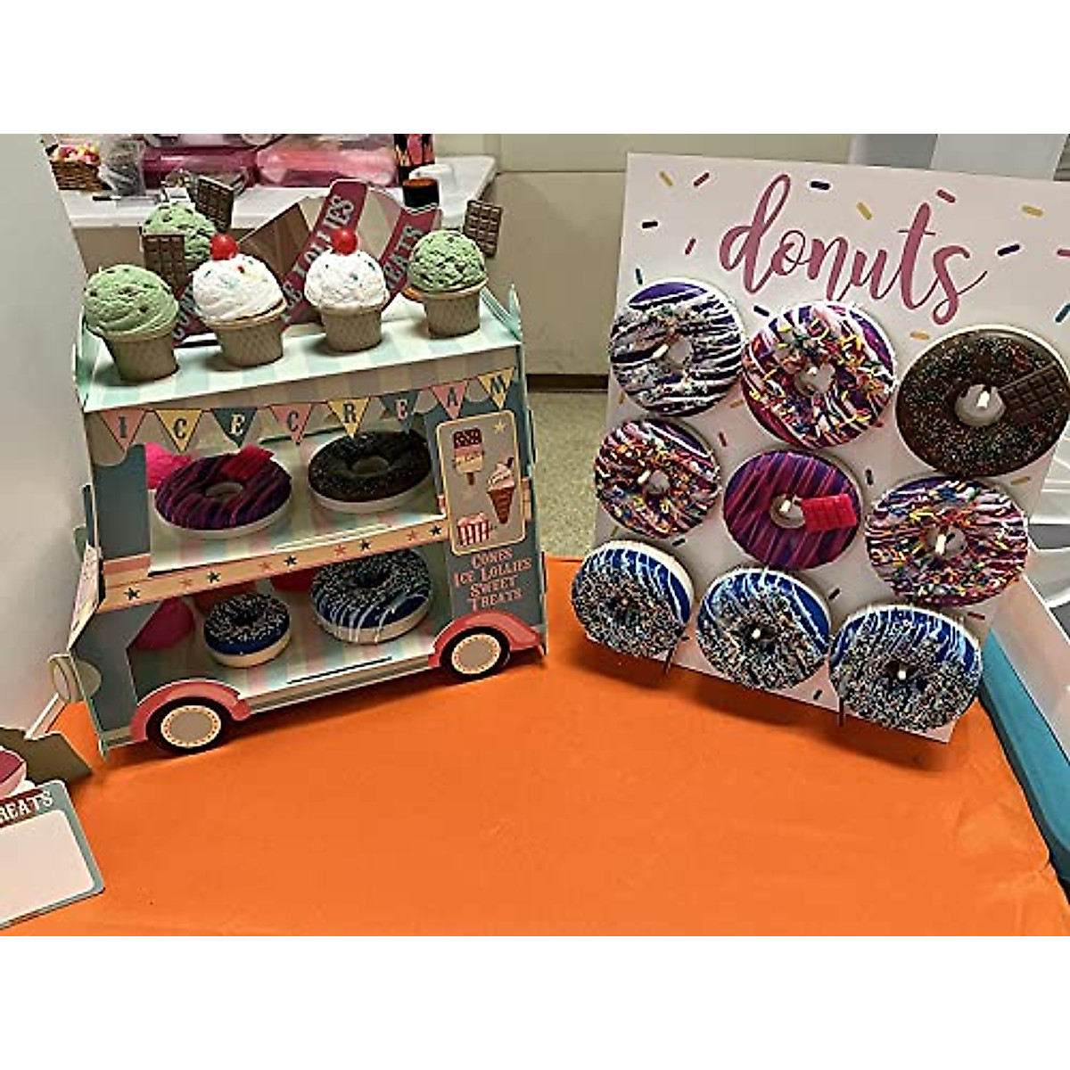 3 Tier Van Cake Stand,Ice Cream Truck Cart Decorations,Ice Cream Baby Shower,Bus Cupcake Stands,Ice Cream Holder Display for Birthday Party Candy Supplies HaakLux