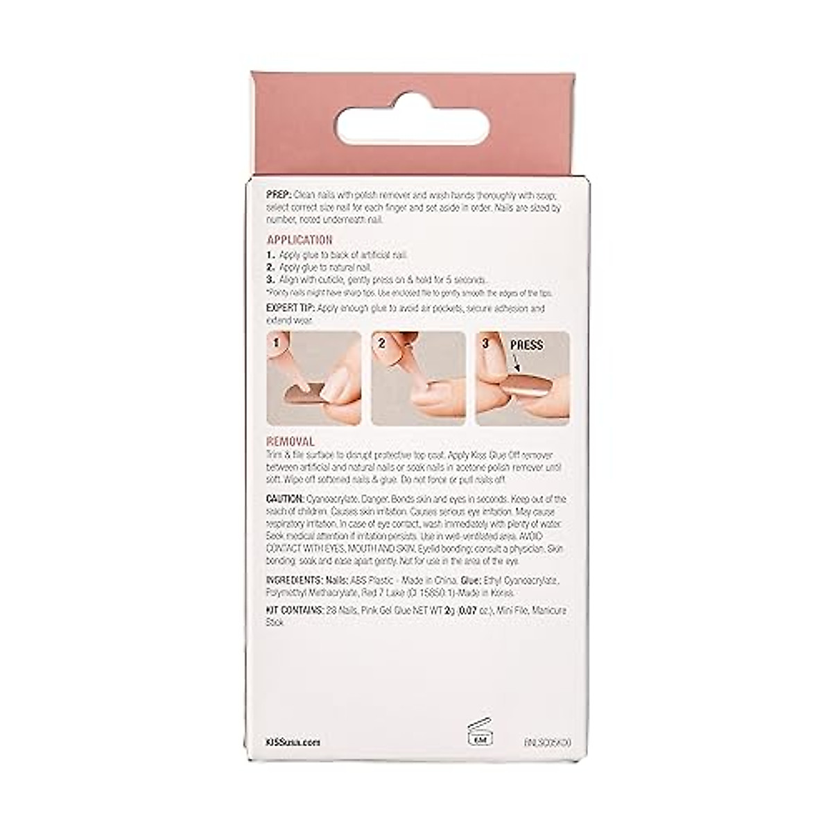 KISS Bare But Better TruNude Fake Nails Nude Nail Shades Manicure Set, Nude Drama', 28 Chip Proof, Smudge Proof Glue-On Nails