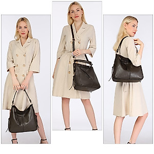 Realer Hobo Handbags for Women Large Hobo Bags Purses PU Leather Purses and Handbags Womens Purses Ladies Crossbody Bag