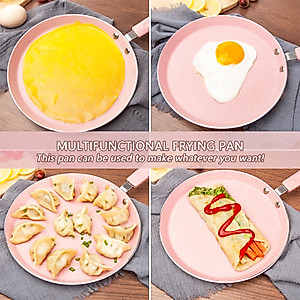 JUSTUP Nonstick Frying Pan Set，3 Piece Pots and Pans Set Nonstick，Pink Kitchen Cookware Sets with Non Stick Pan Coating,10 Inch,8 Inch and 6 Inch Non Stick Cooking Set Suitable for All Stoves (Pink)