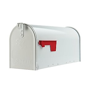 Gibraltar Mailboxes E1100WAM Elite Post-Mount Mailbox, Medium, White Steel - Quantity 1