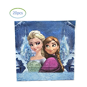 Hysnol Frozen Birthday Party Supplies, include 20 Plates and 20 Napkins, Frozen Birthday Party Decorations