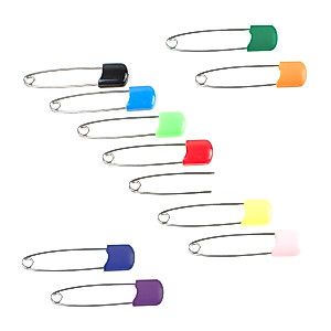 OsoCozy Cloth Diaper Nappy Pins 4 Packs - 4 Stainless Steel Safety Pins with Locking Plastic Heads. Durable, Safe and Cute 2.2 Inches Long (Blue)