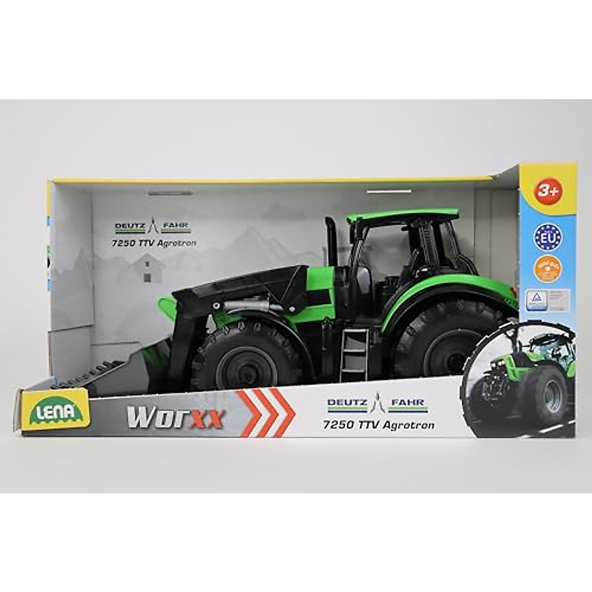 Lena Tractor Deutz-Fahr Agrotron 7250 Ttv Farm Toy, Realistic Scoop Lifts and Moves Like Its Real-World Counterpart