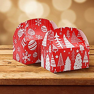 JOYIN 24 PCS 3D Christmas Treat Gift Wrap Boxes for Holiday Xmas Presents, Goodie Paper Boxes, Party Favor Supplies, Candy Treat Cardboard Cookie Wrapping Boxes